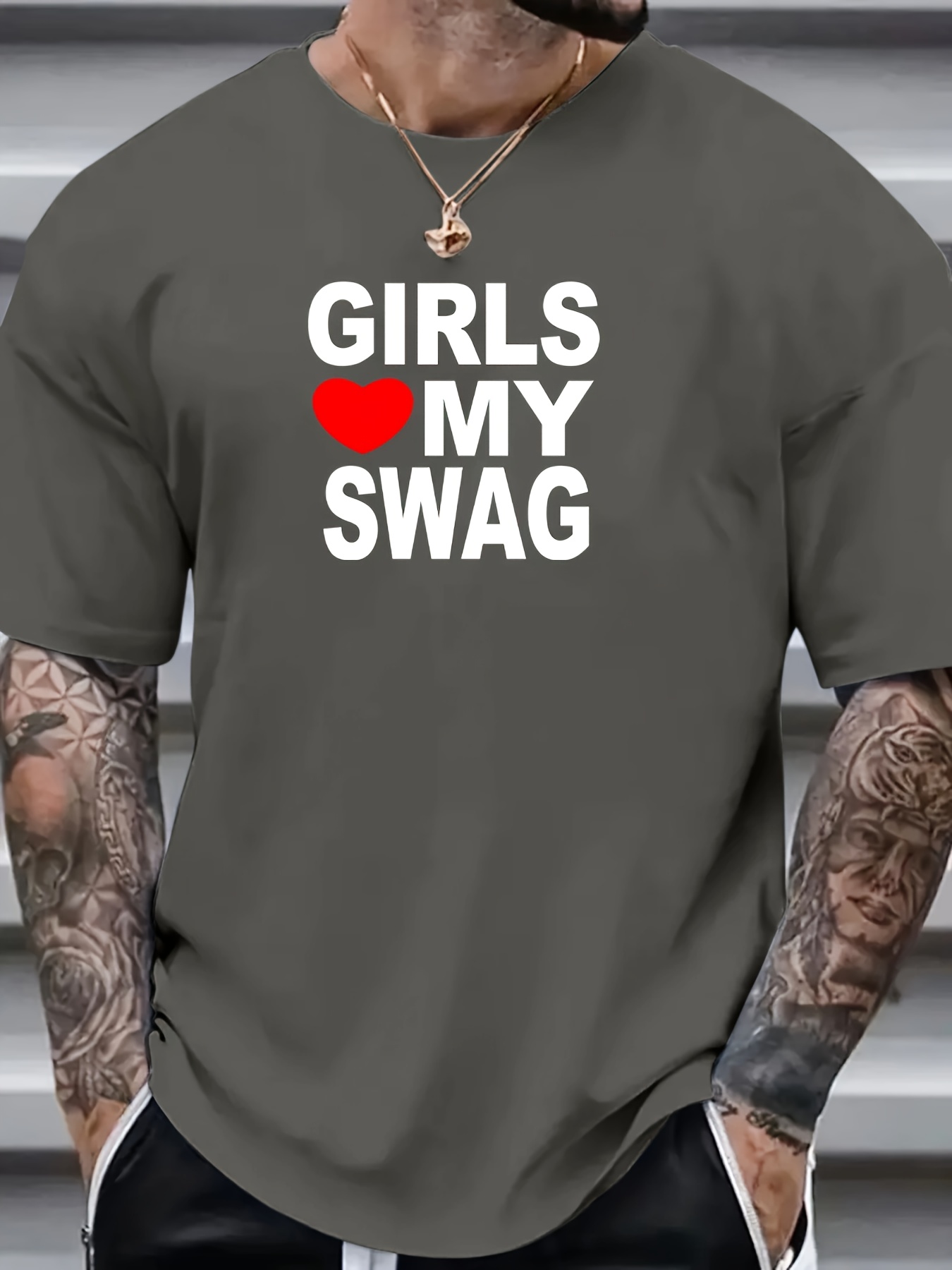 T shirt Grafischem Aufdruck "girls My Swag" Männer In - Temu Germany