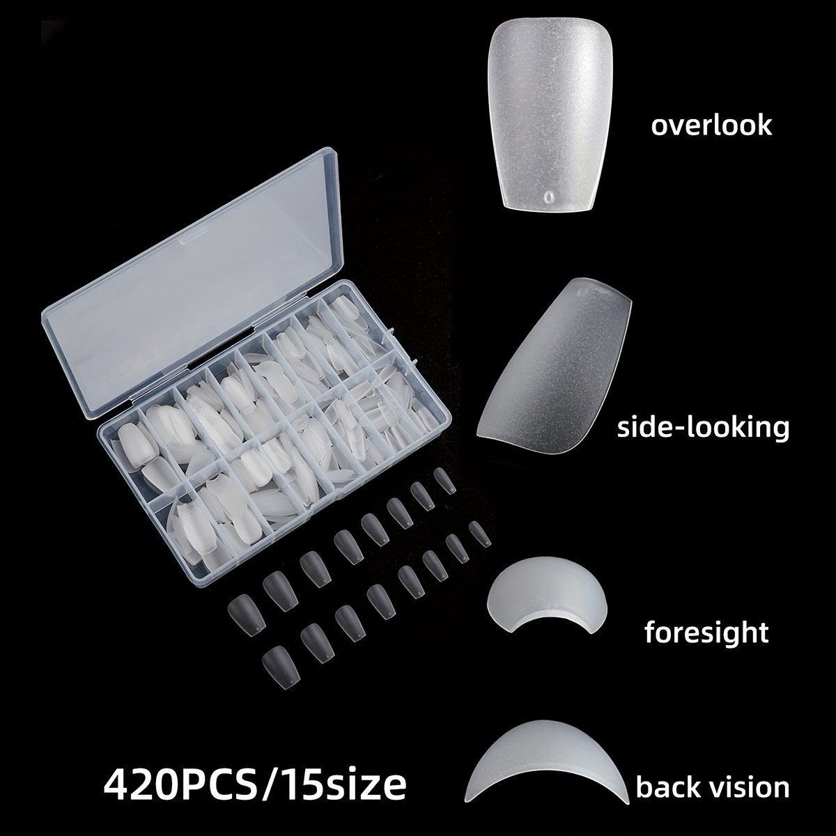 Soft Gel Nail Tips, Matte Clear Acrylic Nail Tips Pre-shaped False Nail ...