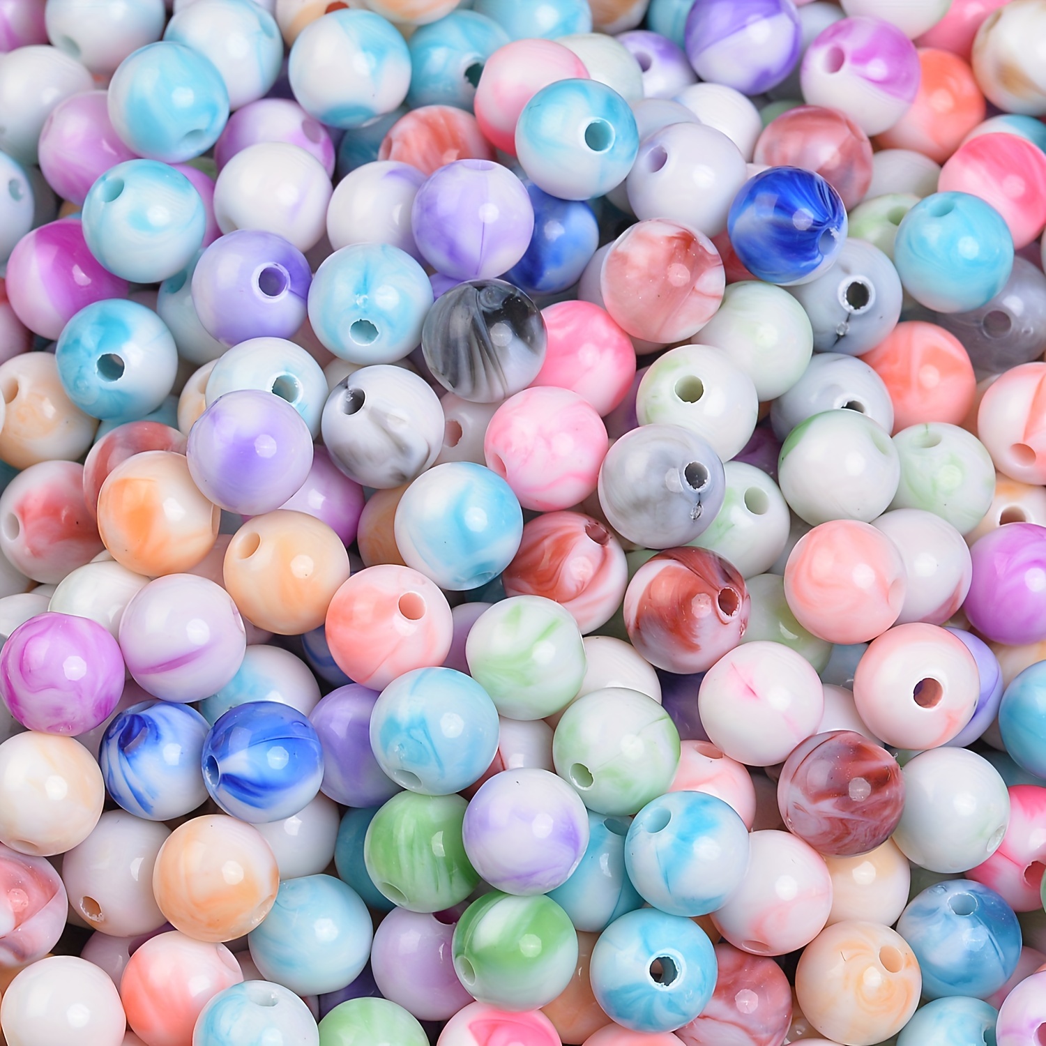 Mixed Color Spring Round Acrylic Loose Spacer Beads Jewelry - Temu New ...