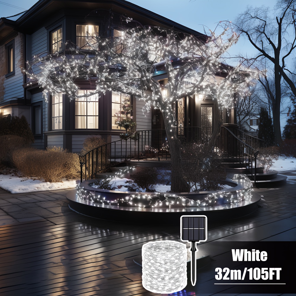 Solar Copper Wire String Lights Suitable Christmas - Temu United Kingdom