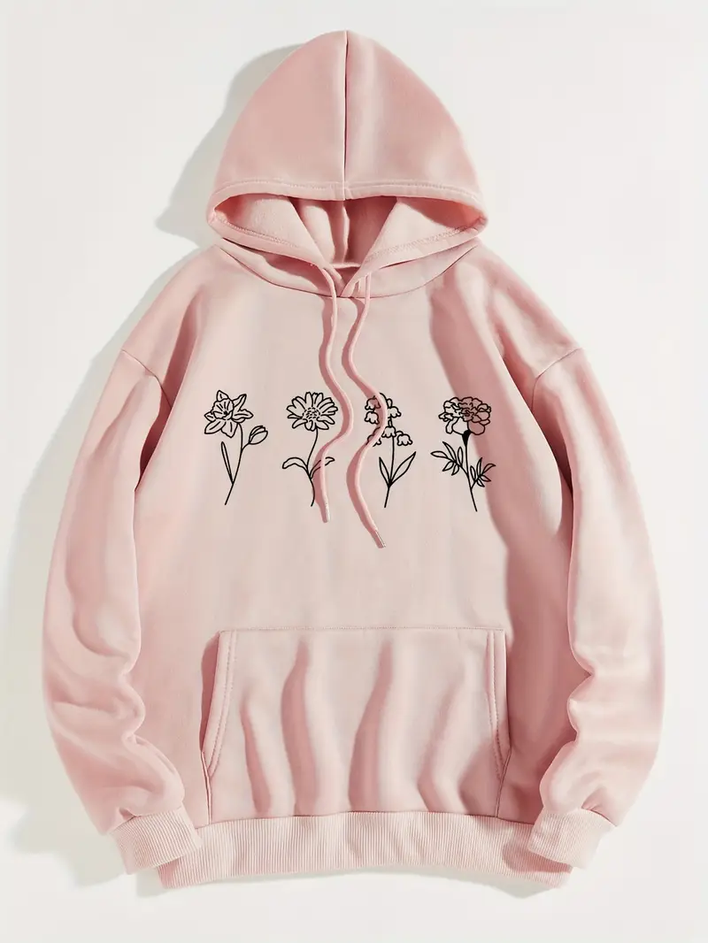Plus Size Casual Sweatshirt Womens Plus Floral Print Long Temu Ireland
