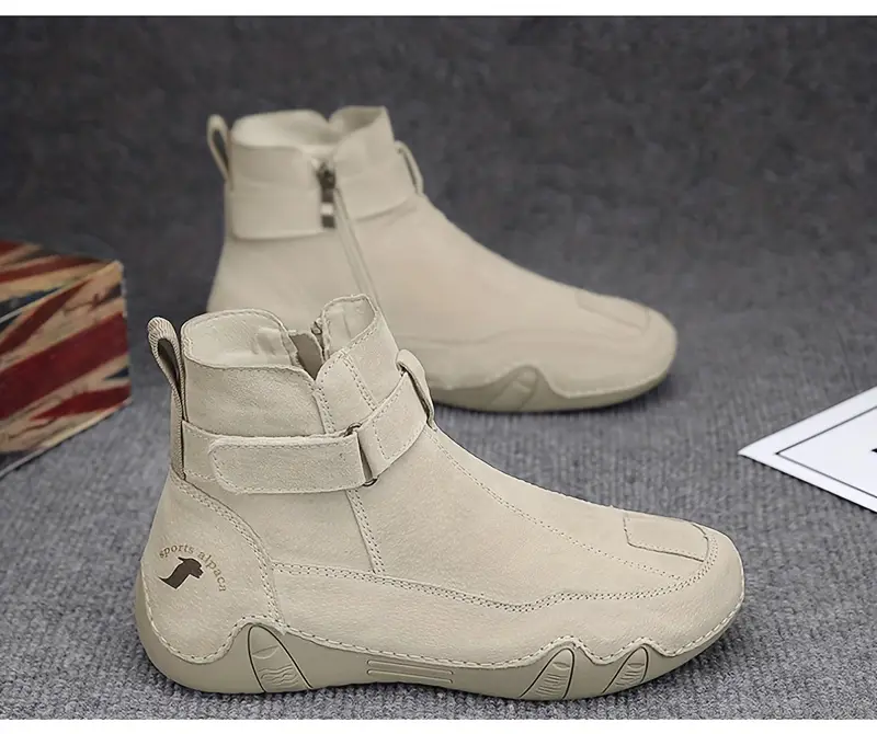 Mens Boots With Zippers Casual Walking Shoes High Top Sneakers Temu
