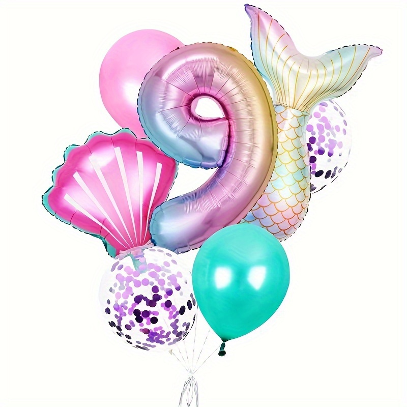 Mermaid Theme Balloons Set Birthday Party Decor Holiday - Temu United ...