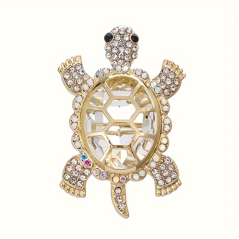 Cute Rhinestone Inlaid Turtle Shape Alloy Brooch Suit - Temu United Kingdom