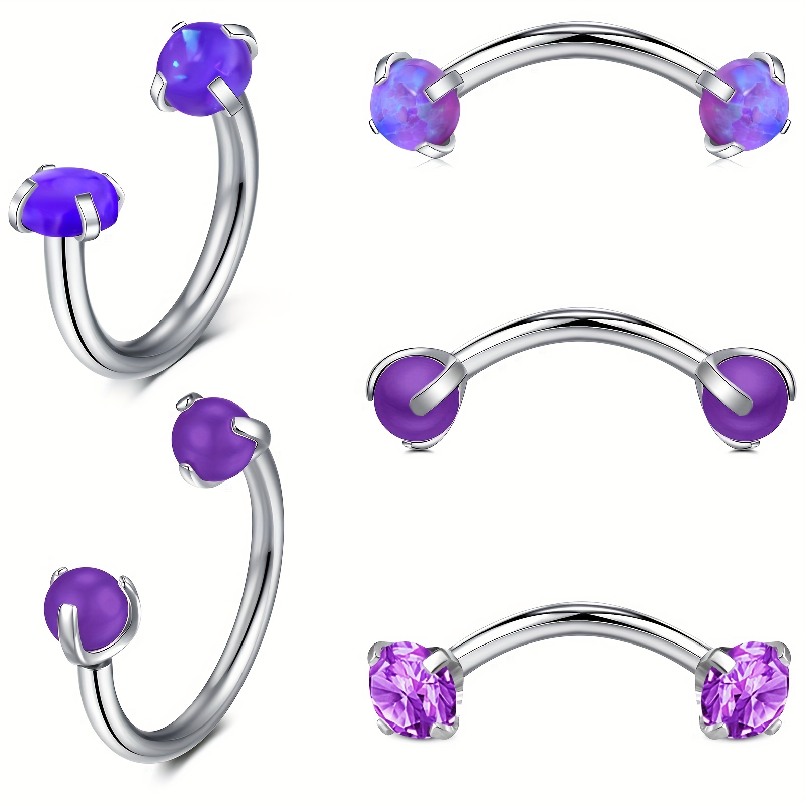Stainless Steel Eyebrow Ring Curved Barbell Shaped Eyebrow Nails, Body ...