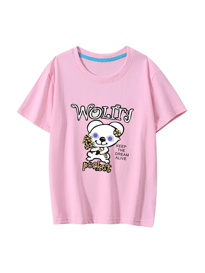 Cartoon Graphic Short Sleeve T Shirt Girls Tees Summer Temu New Zealand