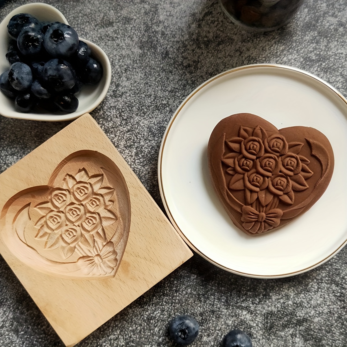 wood cookie mold valentine s day 3d heart flower pattern Temu United Kingdom