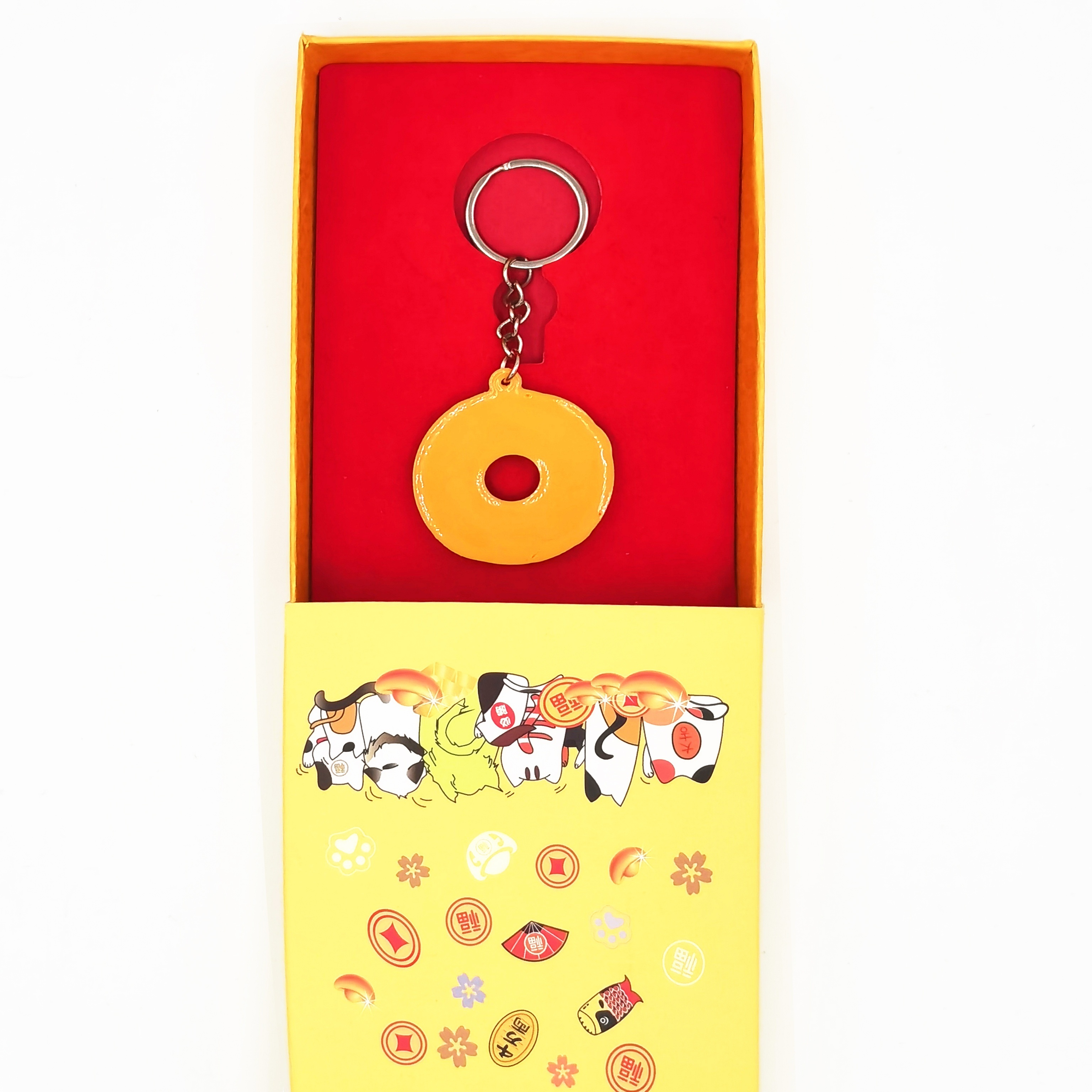 Blue Donut Keychain (box Not Included) Keyring Packs - Temu United