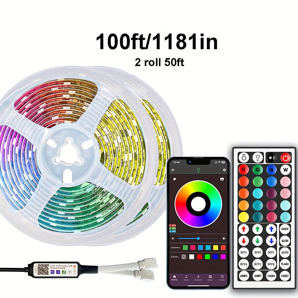 Usb 5v Rgb 44 Keys Remote Control App Control Led Strip - Temu United ...