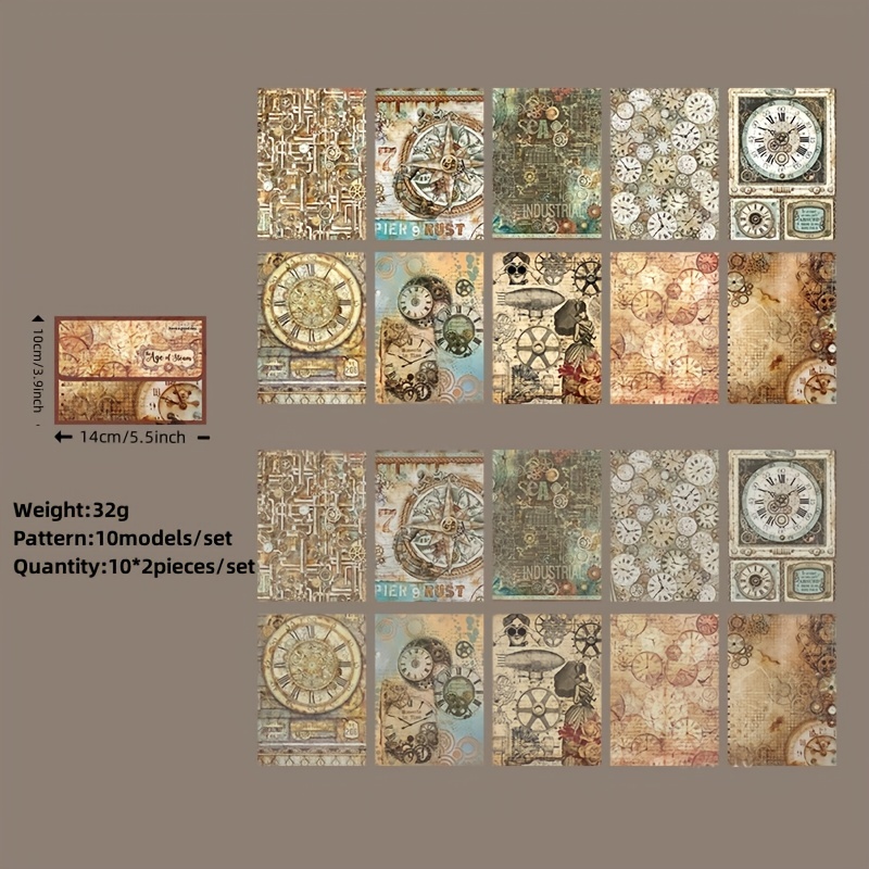 Steampunk Era Mechanical Material Paper Clock Gear Element - Temu