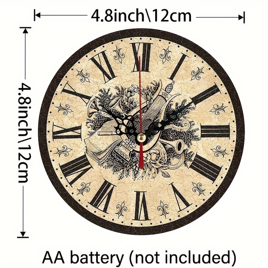Retro Musical Instrument Wall Clock Silent Non ticking Clock - Temu ...