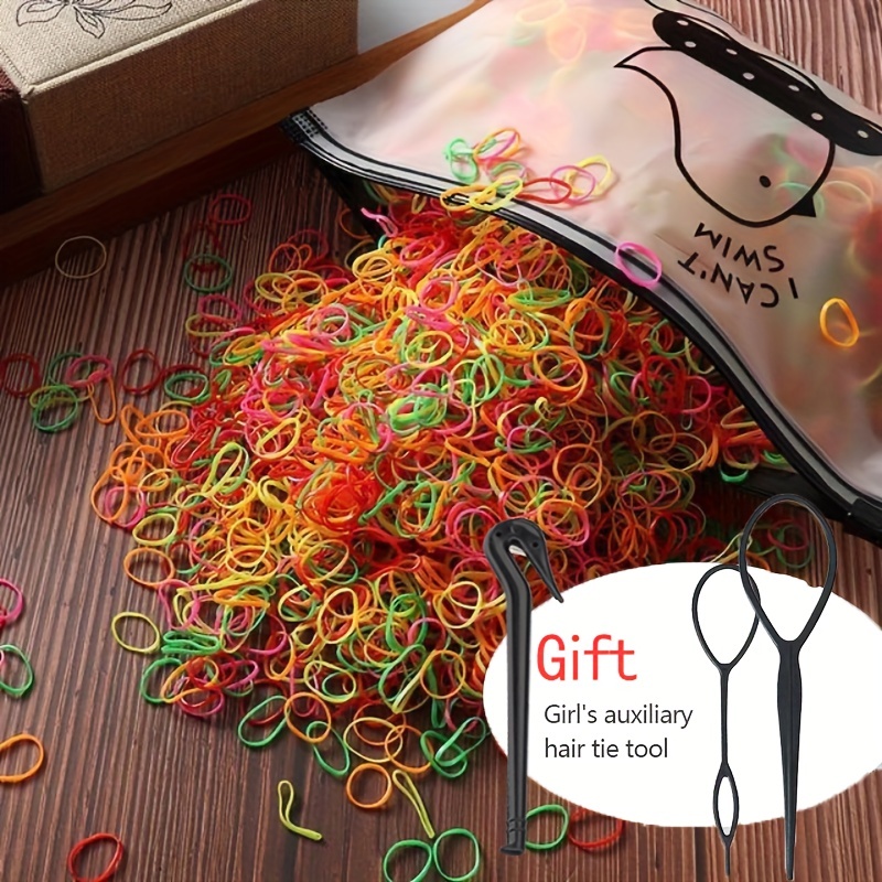 Bag Candy Color Girl's Rubber Band + Hair Braider + Rubber - Temu ...