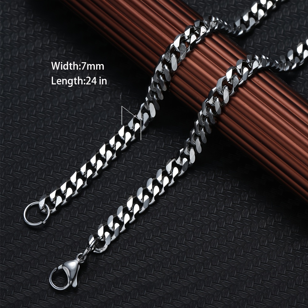 Stainless Steel Chain Necklace Fashion Jewelry Men Women - Temu United ...