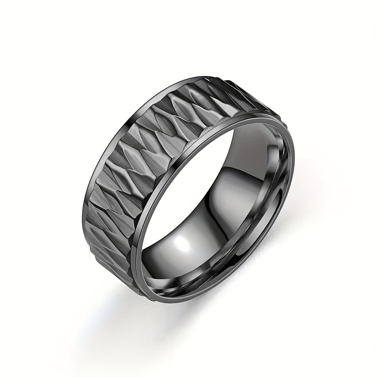 Simple Glossy Stainless Steel Men's Women's Ring Fashion - Temu United ...