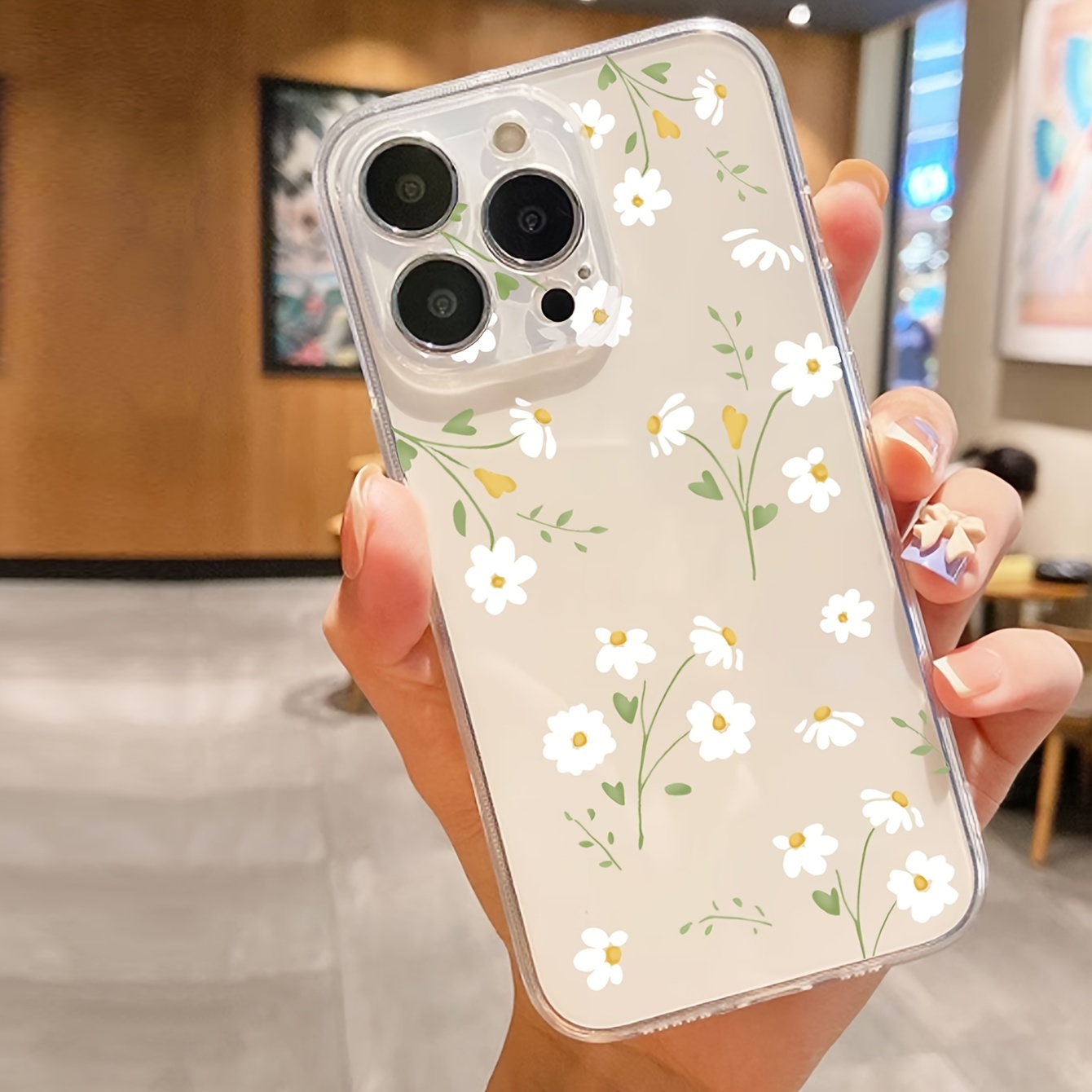 A Fashion Simple Small Flower Transparent Soft Shell Phone - Temu ...