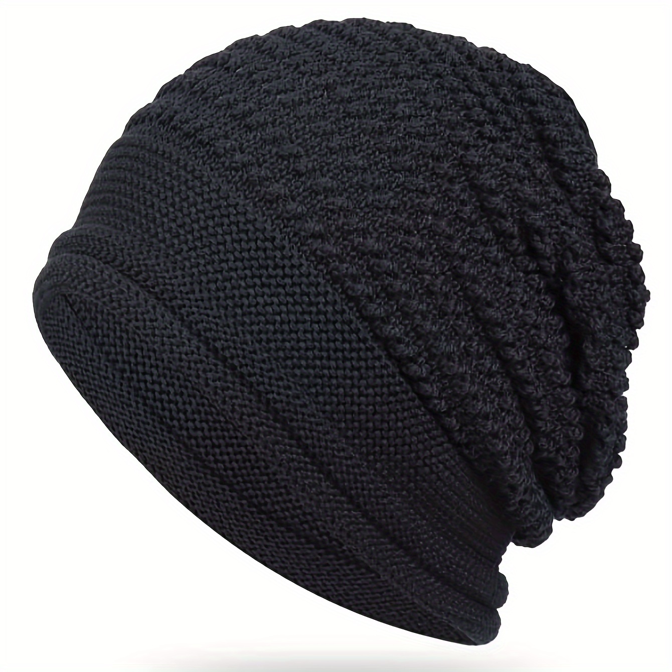 Classic Coldproof Slouchy Beanie Solid Color Breathable Knit - Temu ...