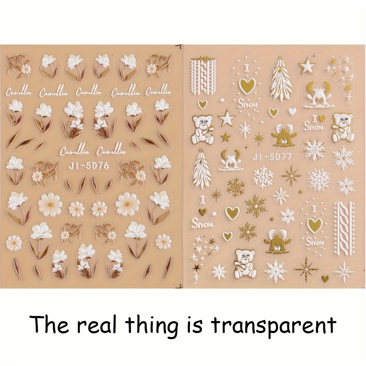 5d Embossed Christmas Nail Art Stickers Santa Snowflake - Temu United ...