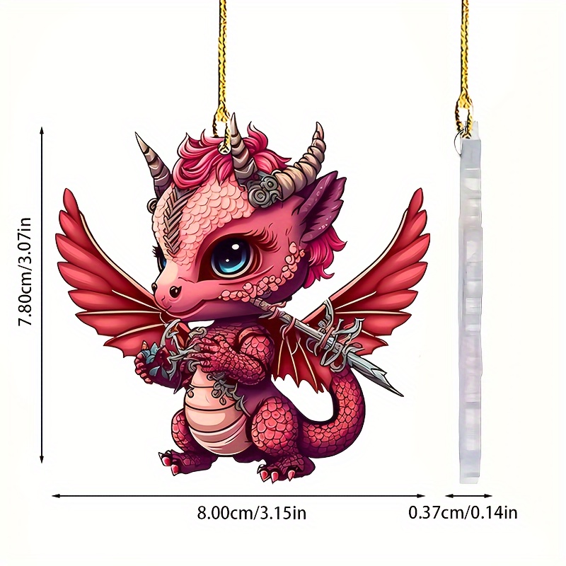 Rose Messenger Dragon Acrylic Decorative Pendant Car - Temu