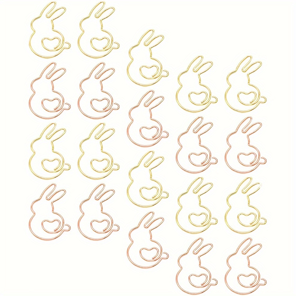 Cute Rabbit shaped Paper Clips Metal Paper Clips Bookmark - Temu New ...