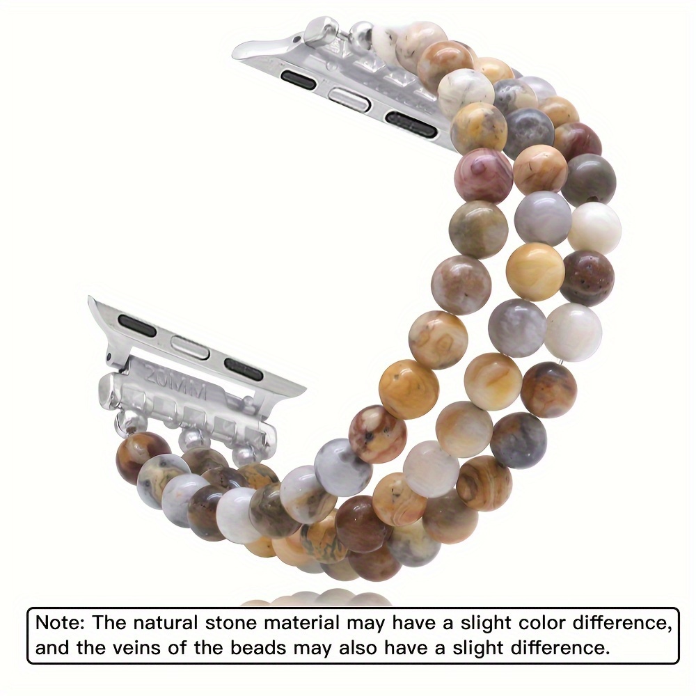 1pc Natural Stone Stretchy Bracelet Watch Band For Compatible With 38mm ...