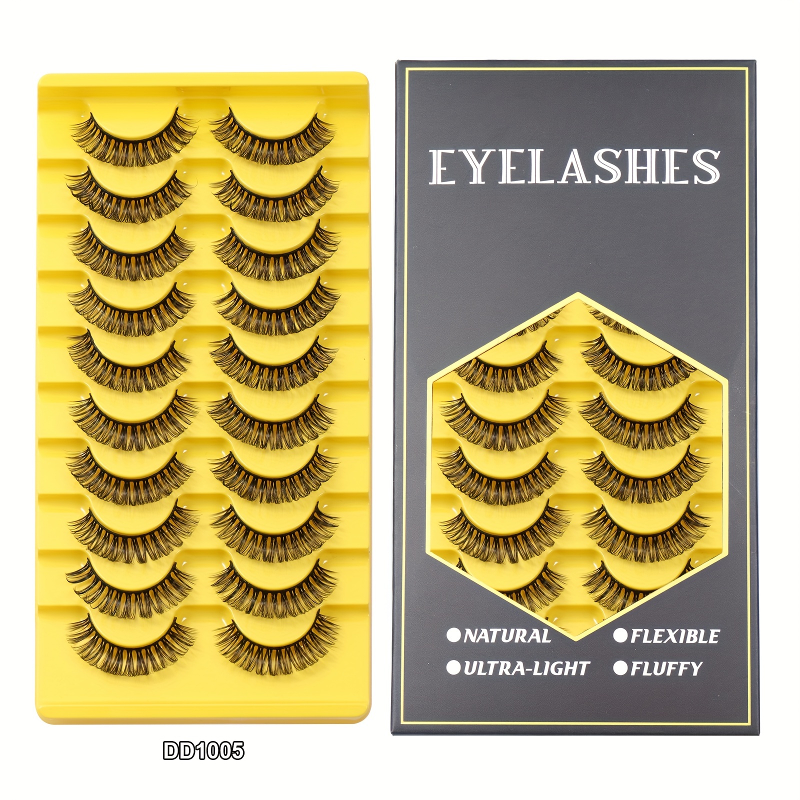 False Eyelashes Natural Smooth Thick Simulated Synthetic - Temu Australia