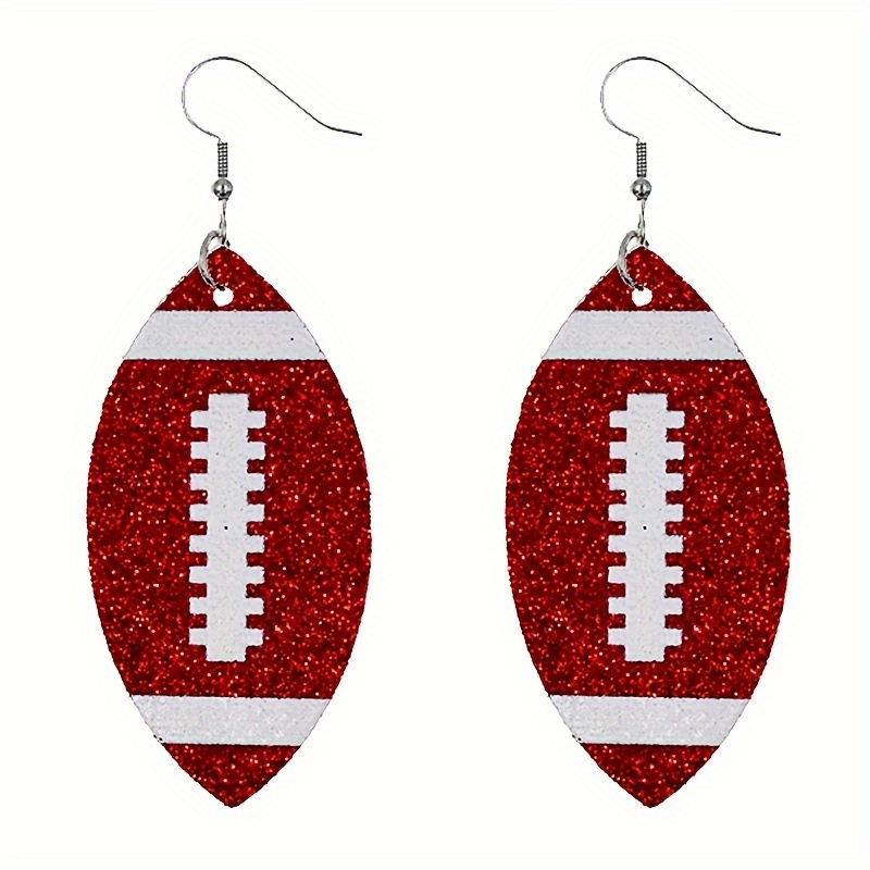 Colorful Bling Bling Football Design Dangle Earrings Simple - Temu ...