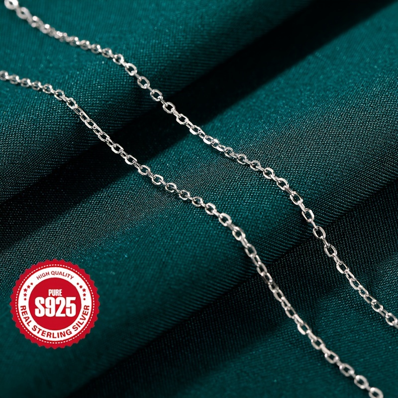 925 Sterling Silver Chain Women's Necklace Simple Chain - Temu Denmark