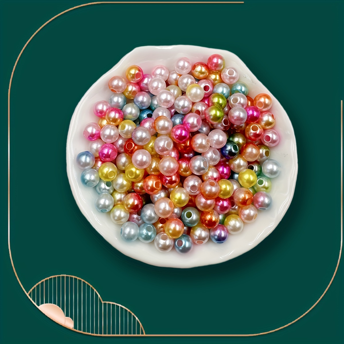 Dual Color Gradient Perforated Abs Imitation Pearl Illusion - Temu ...