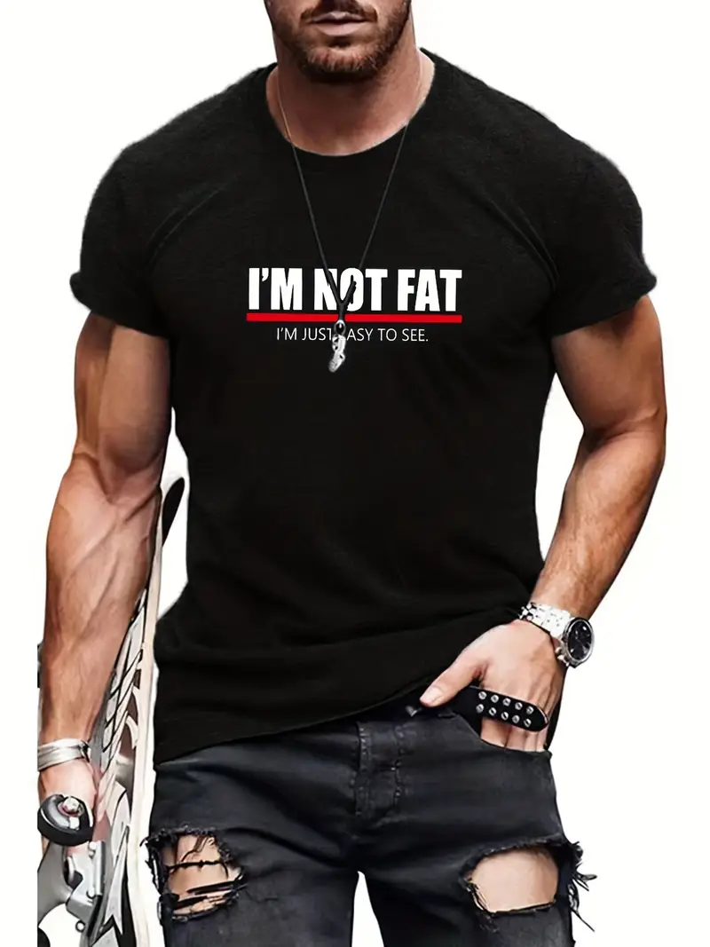 Plus Size Mens Casual Trendy Simple Words Graphic Print Temu New Zealand