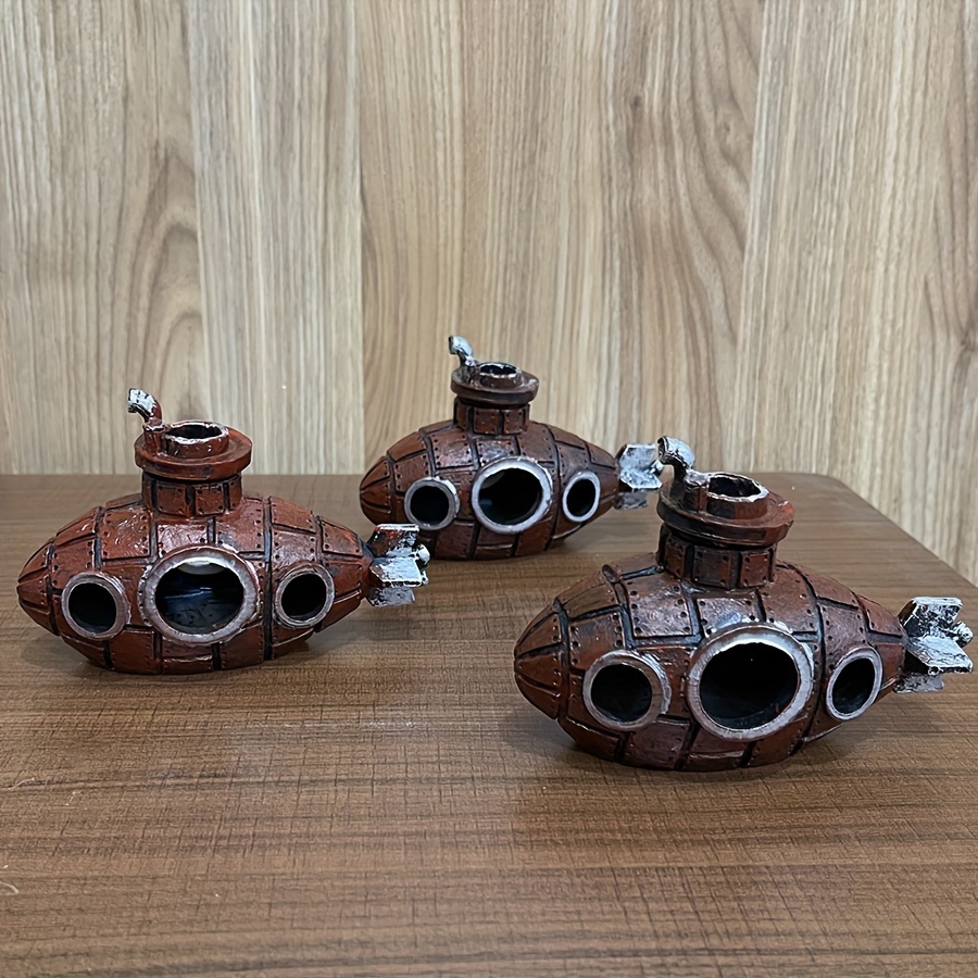 Aquarium Decor Submarine Diver Ornament Fish Tank Hideout Submersible ...