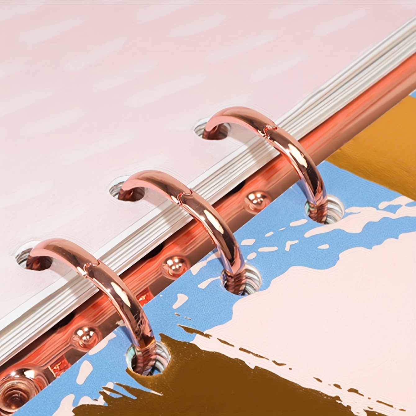 rose 5/a6/a7 binder cover - thick, 6-ring loose leaf organizer for easy ...