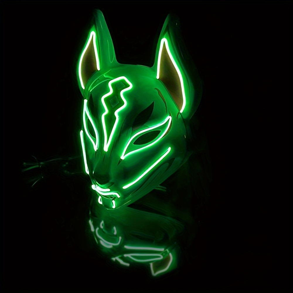 Led Fox Mask Cosplay Costume Props Cool Unique Bar Rave - Temu