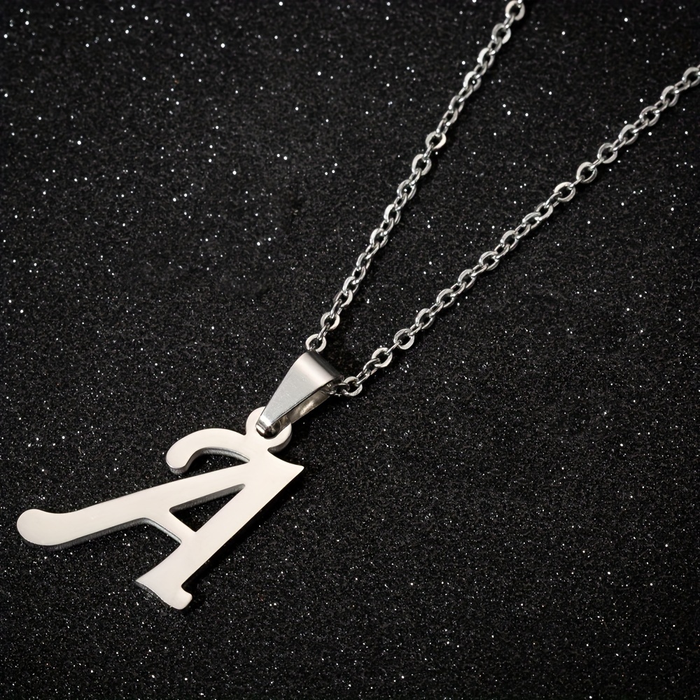 1pc Heren Roestvrijstalen Vintage 26 Engelse Alfabet Ketting - Temu Belgium