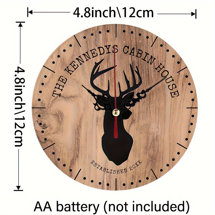Vintage Elk Wall Clock Silent Non ticking Home Kitchen Retro - Temu ...