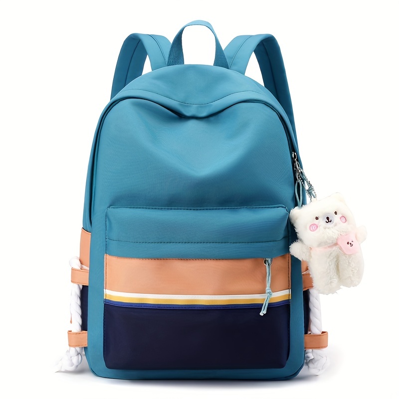 Kawaii Color Contrast Backpack, Cute Preppy Laptop Schoolbag For ...