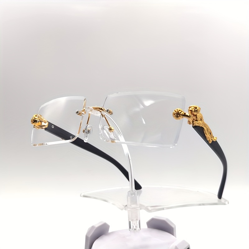 Trendy Classic Cool Rimless Rectangular Lens Metal Frame - Temu United ...