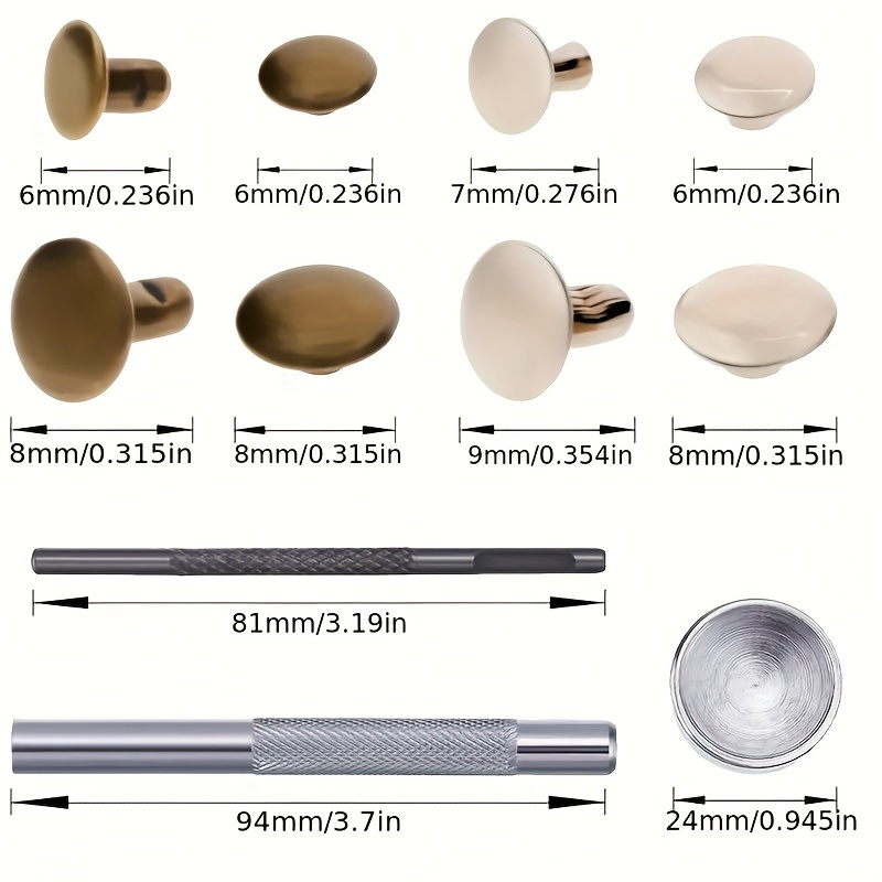 Leather Rivets Single Rivets Tubular Metal Studs Fixing - Temu