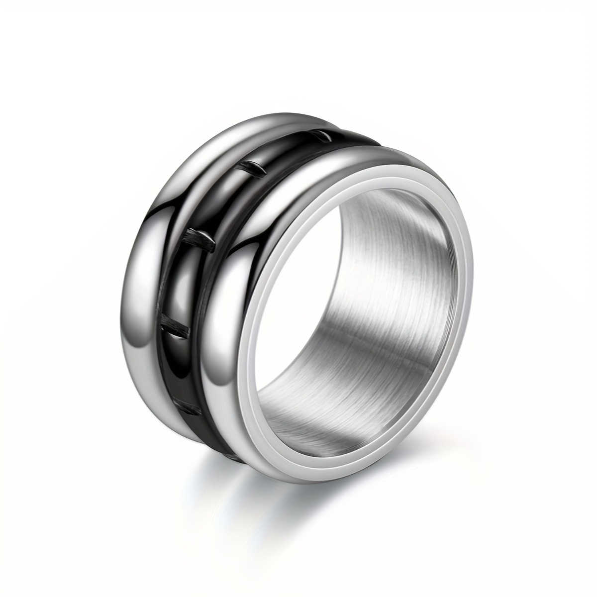 New Titanium Steel Turning Ring Creative Ring - Temu United Kingdom