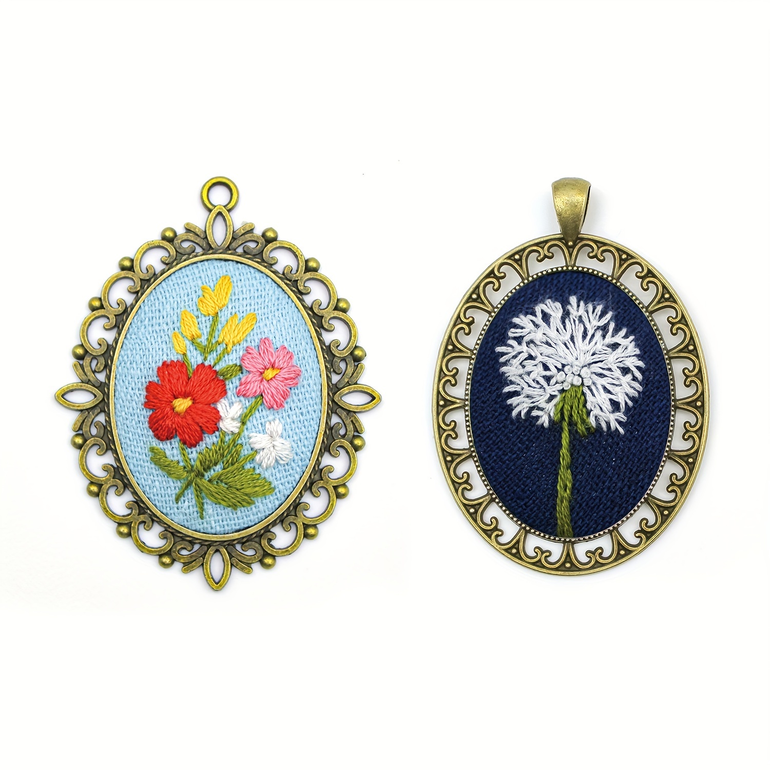 3d Embroidery Necklace Adults Flowers Patterns Diy Cross - Temu United ...
