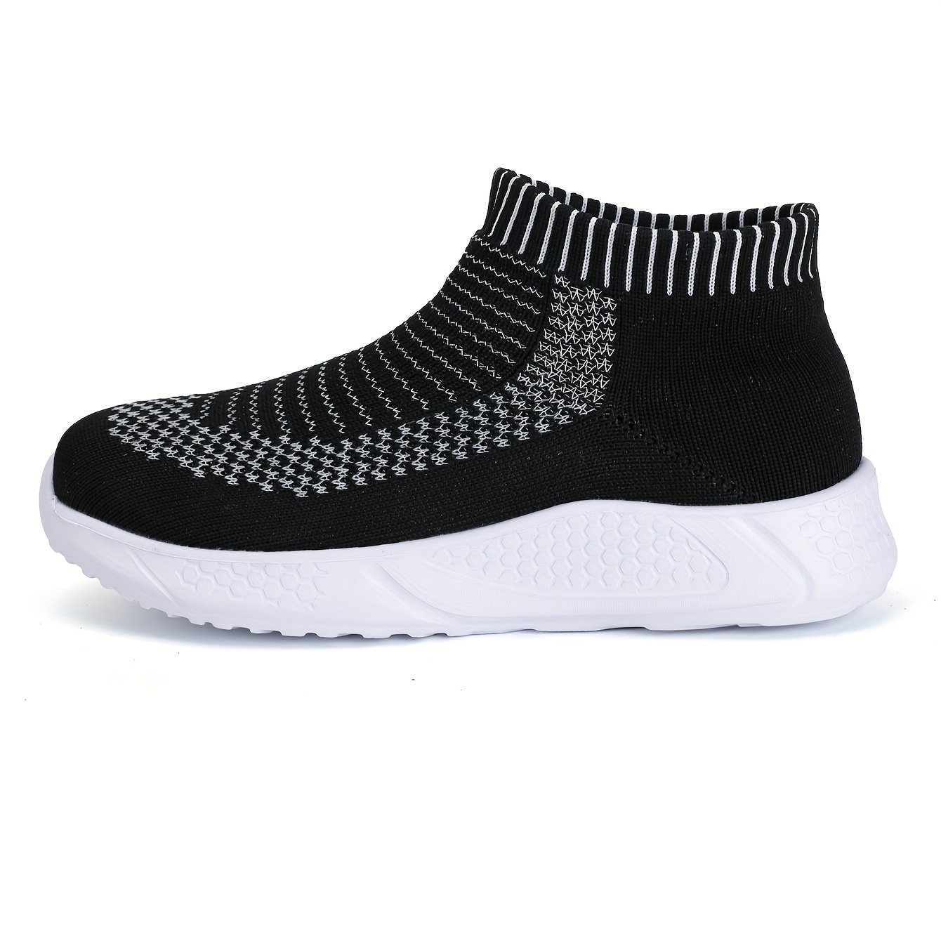 Boy's Trendy Woven Knit Breathable Slip Sock Shoes Comfy Non - Temu ...