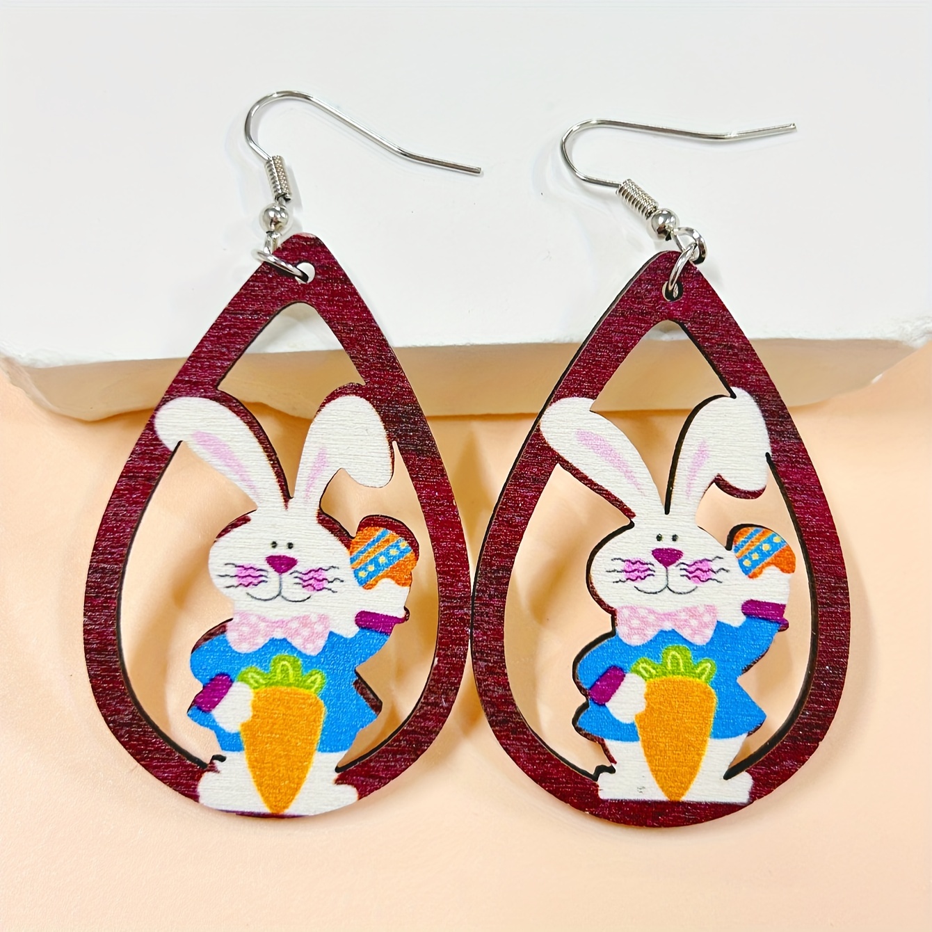 Dangle Earrings Wooden Rabbit Design Multi Styles U Choose - Temu ...