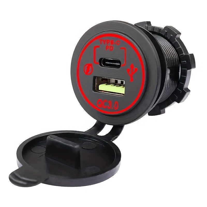 1pc Qc3.0 Usb c Chargeur Voiture 12v 24v Double - Temu France