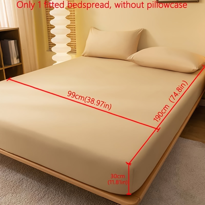 Brushed Fitted Sheet (without Pillowcase) Bean Sand Color - Temu United ...