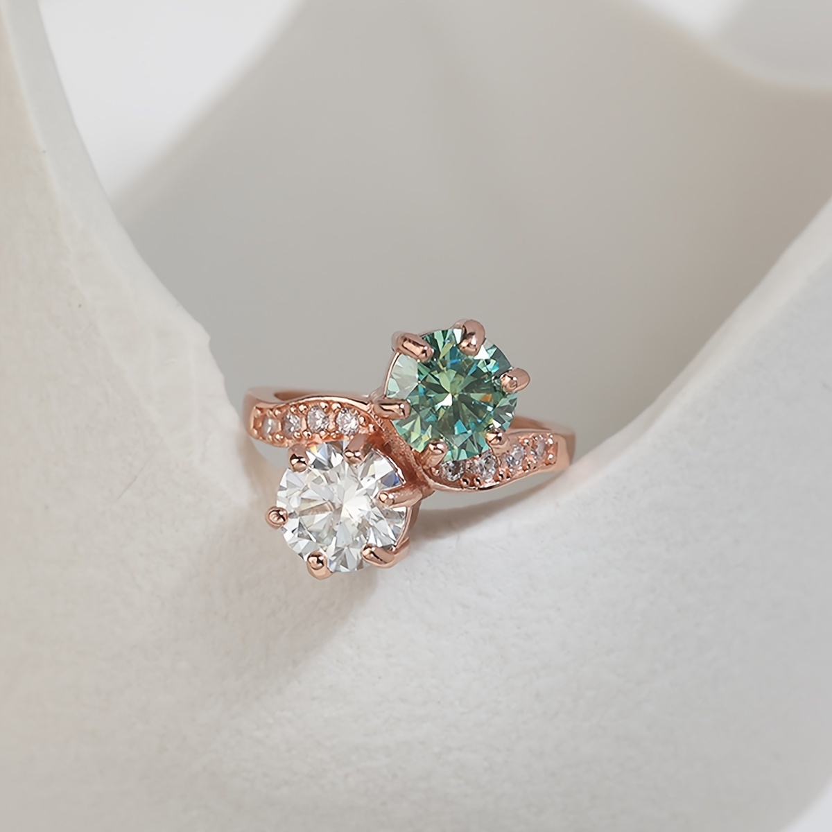 Moissanite (1ct*2) Ring 925 Sterling Silber Symbol Luxus - Temu Austria