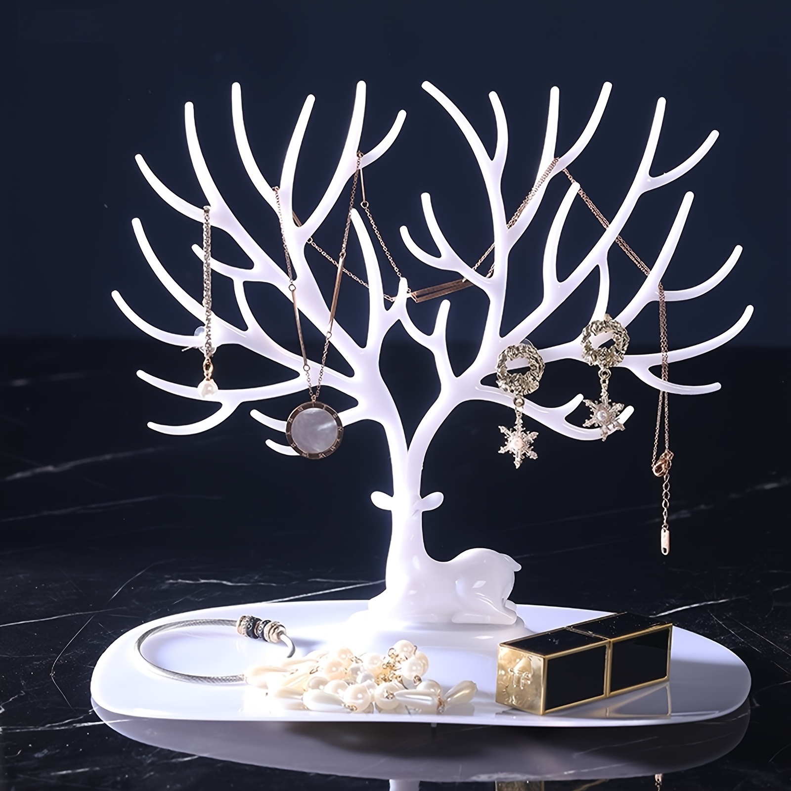 Deer design Storage Rack Tree Shaped Jewelry Display Tray - Temu New ...