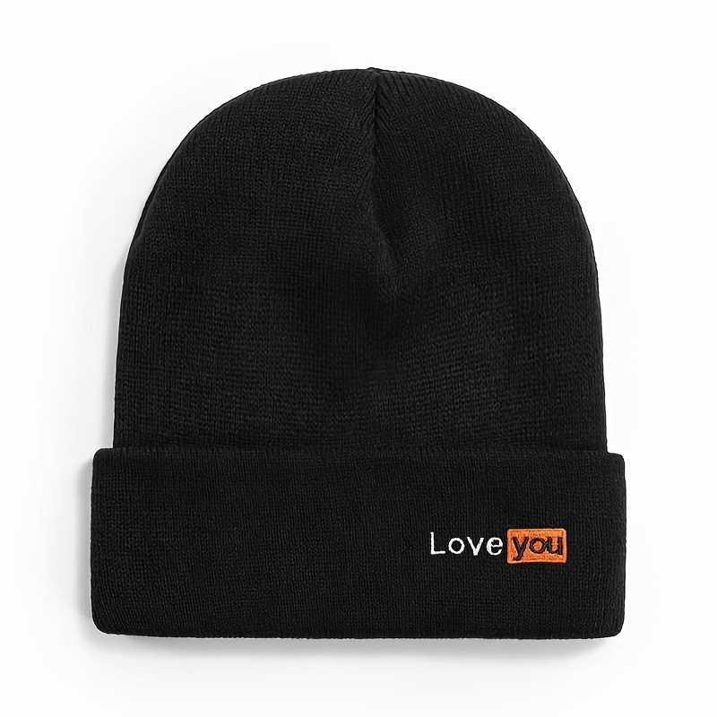 Bonnet Graphique Brodé Love You Couleur Unie Chapeaux - Temu France