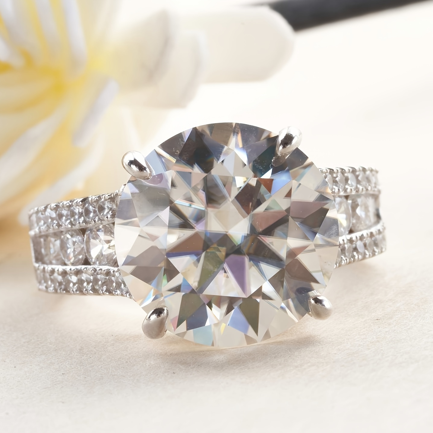 10 Carat Moissanite Women's Ring 925 Sterling Silver - Temu United Kingdom