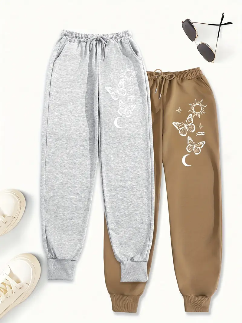 Butterfly Print Sweatpants Drawstring Waist Comfy Casual Temu Philippines