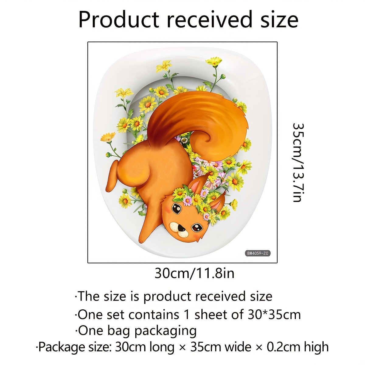 Toilet Wall Sticker New Little Squirrel Daisy Toilet - Temu Canada