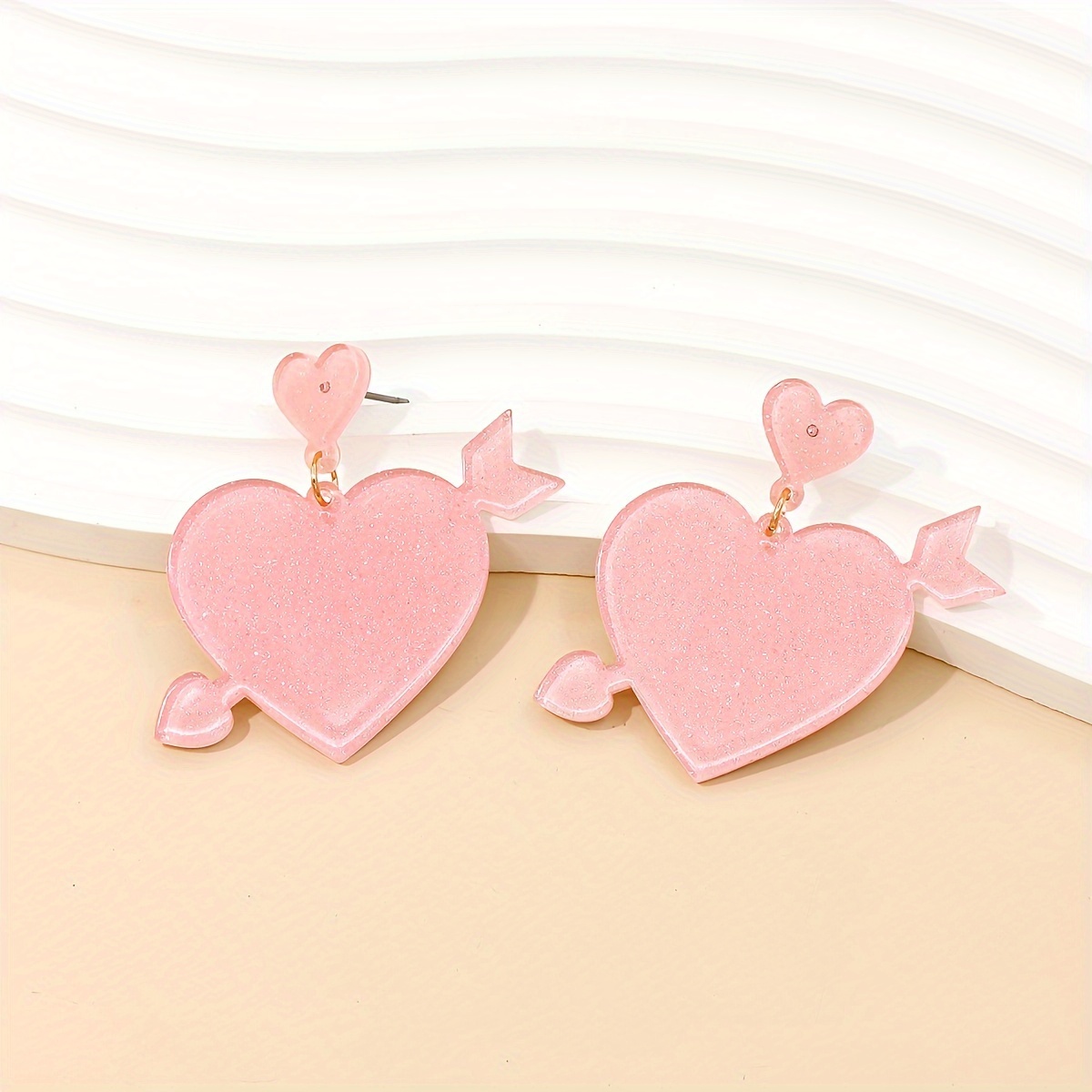Arrow Heart Dangle Earrings Sweet Cute Elegant Style Drop - Temu United ...